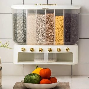 Kitchen | Rice Dispenser Popular Food Storage Box 6 Storage Spaces ...